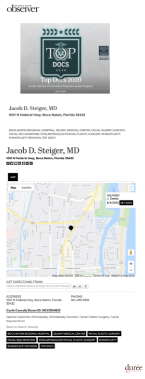 The Boca Raton Observer – Top Docs 2020 | Steiger Facial Plastic ...