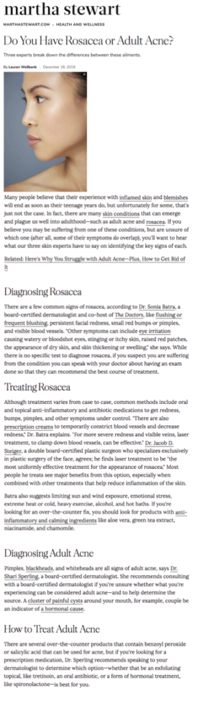 Martha Stewart – Do You Have Rosacea Or Adult Acne? | Steiger Facial ...